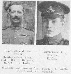 Fowler, J - WW1 Roll Of Honour
