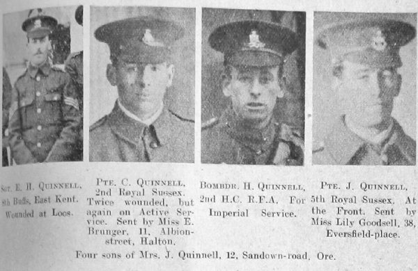 Quinnell, H - WW1 Roll Of Honour
