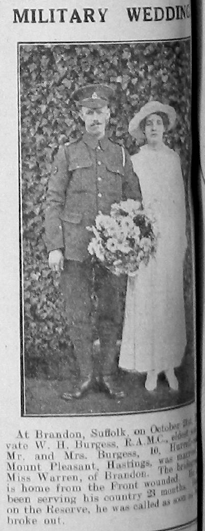 Burgess, William H - WW1 Roll Of Honour