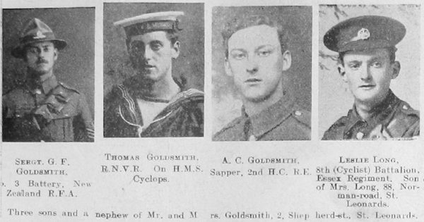 HMS Cyclops Archives - WW1 Roll Of Honour