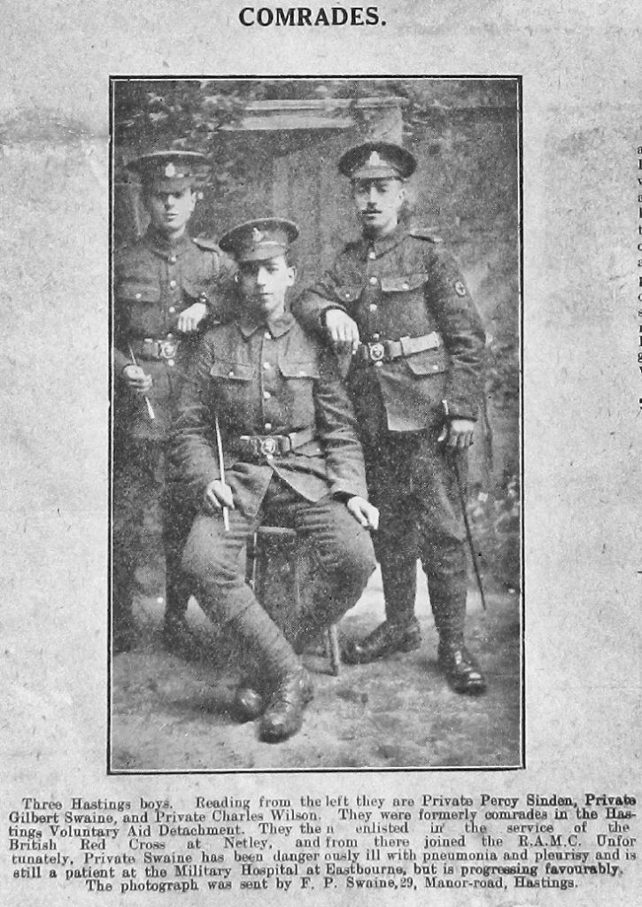 Swaine, Gilbert - WW1 Roll Of Honour