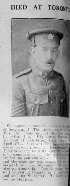 Thompson, John Thomas - WW1 Roll Of Honour