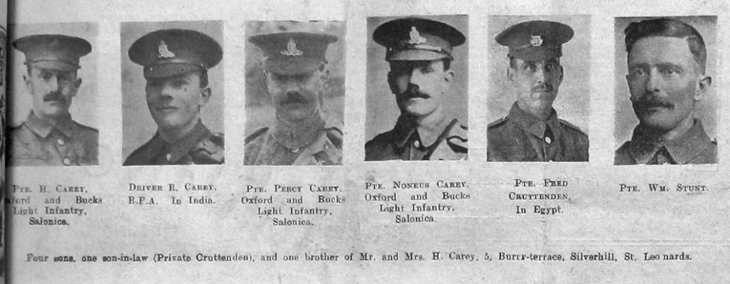 Carey, Percy - WW1 Roll Of Honour