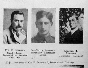 Burrows, A - WW1 Roll Of Honour